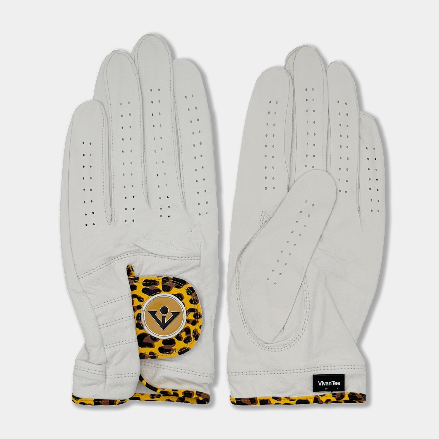 Chelsea Cheetah | Men's Cheetah Print Yellow & White Golf Glove