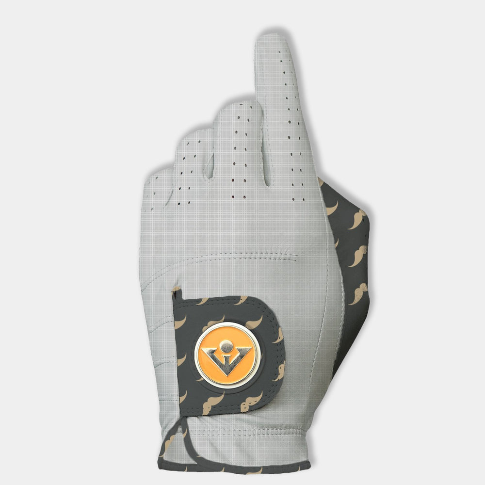 Men's Mustache Patterned Golf Glove | Wooly-Burg